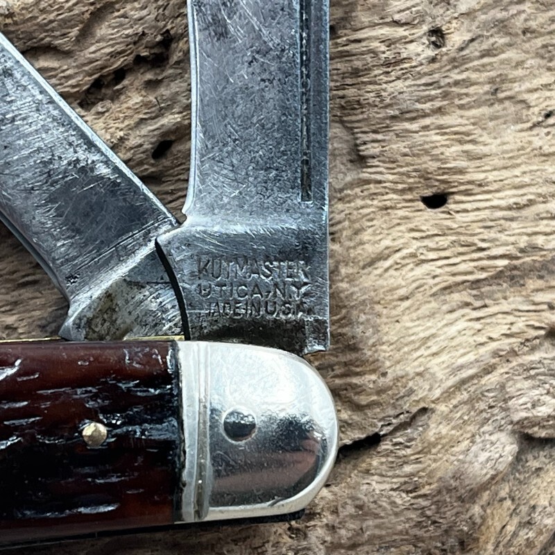 KUTMASTER Knife Made in Utica Ny Usa 3 Blade Stockman Jigged Delrin ...