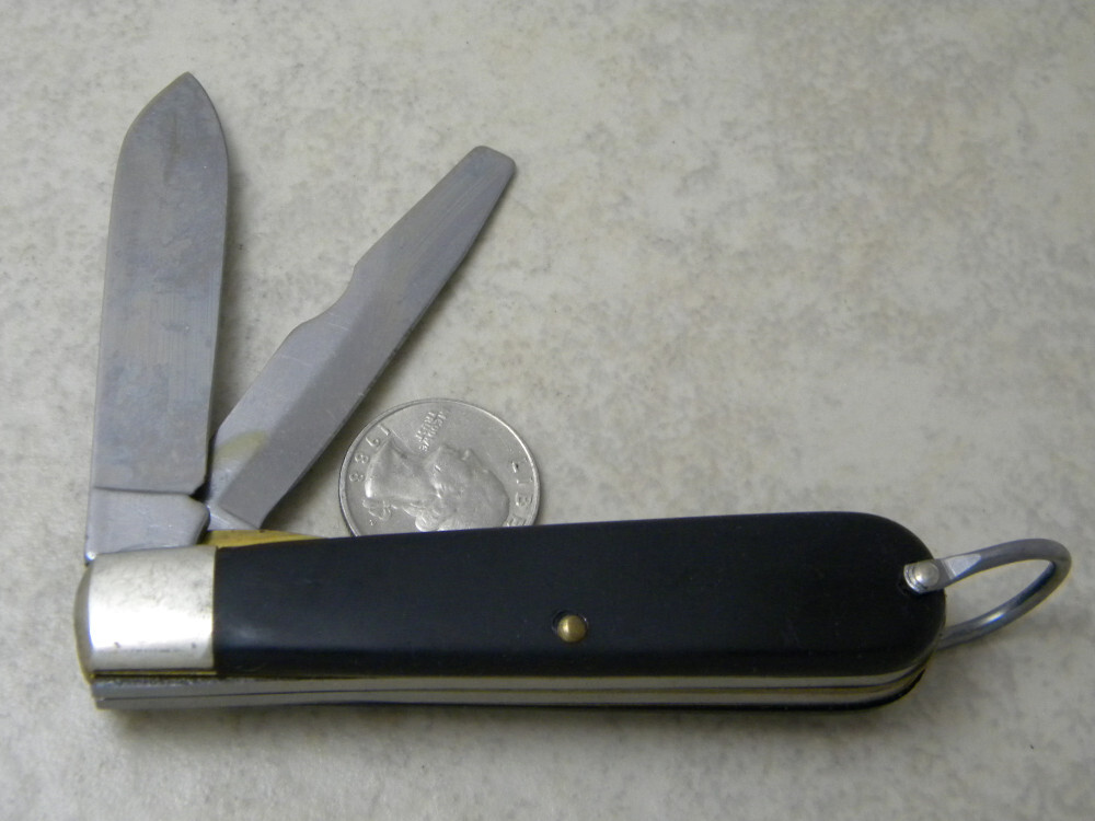 Camillus New York USA Slick Black Electrician's Linerlock Knife