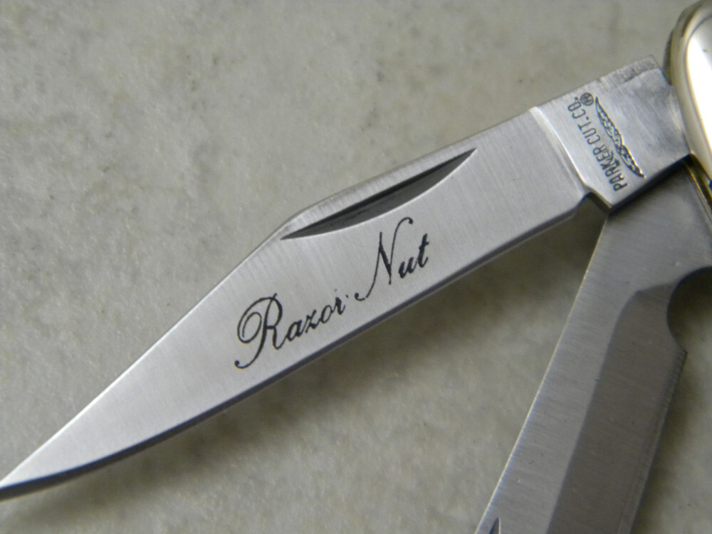 Parker Cut. Co. Surgical Steel Japan Sandbar Stag Razor Nut Knife NIB