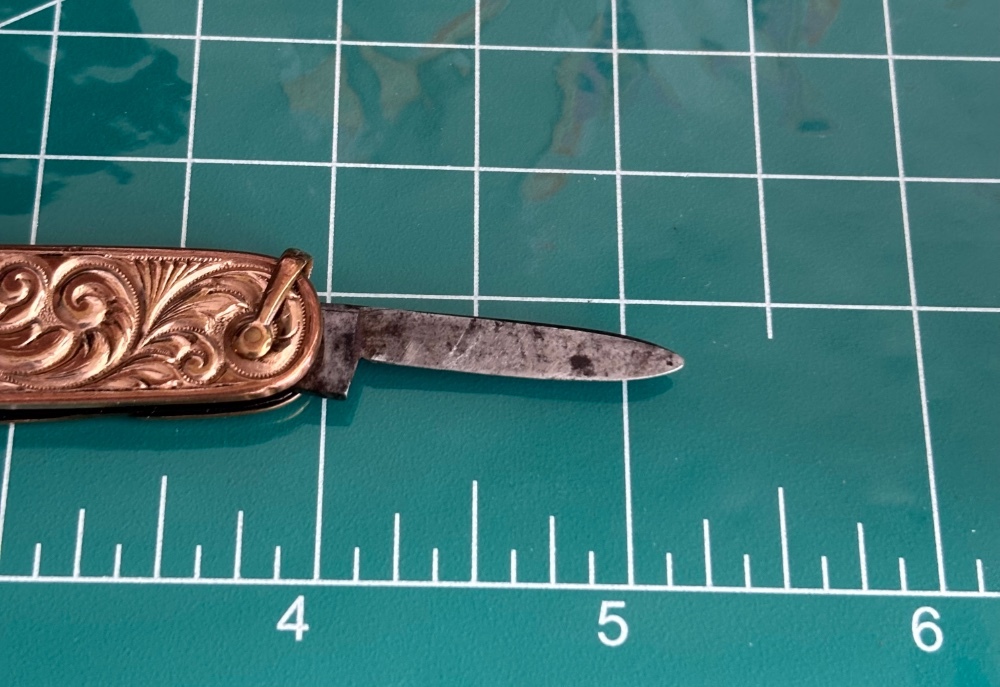 Vintage Keene 180 Broadway New York 2-Blade Gold Tone Pocketknife Fancy ...