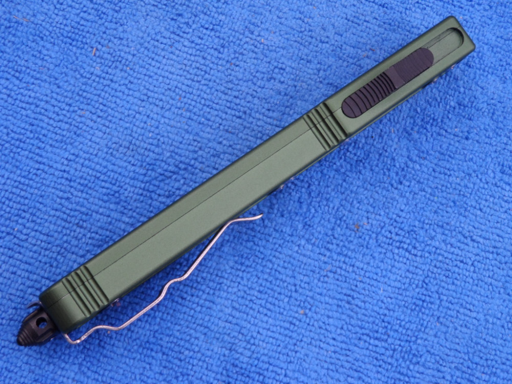 New 10.5" Dagger Blade OTF T6-6061 Army Green handles with carbon fiber ...