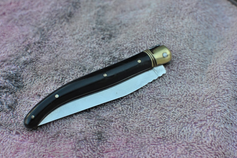 Laguiole Extra Made In France G. David 440 Steel Horn Handles Brass Bolster, liners And Pins