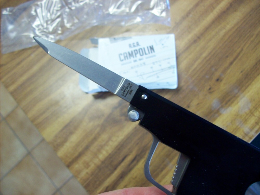 A.G.A. Campolin Rare Italian Gun Knife Black Ebonywood Circa 2019 ...
