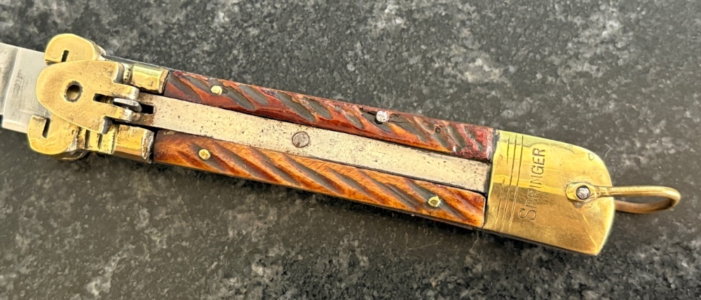 Vintage Shell Puller Lever Lock Switchblade Knife, Japan