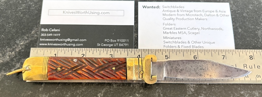 Vintage Shell Puller Lever Lock Switchblade Knife, Japan