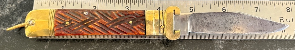 Vintage Shell Puller Lever Lock Switchblade Knife, Japan