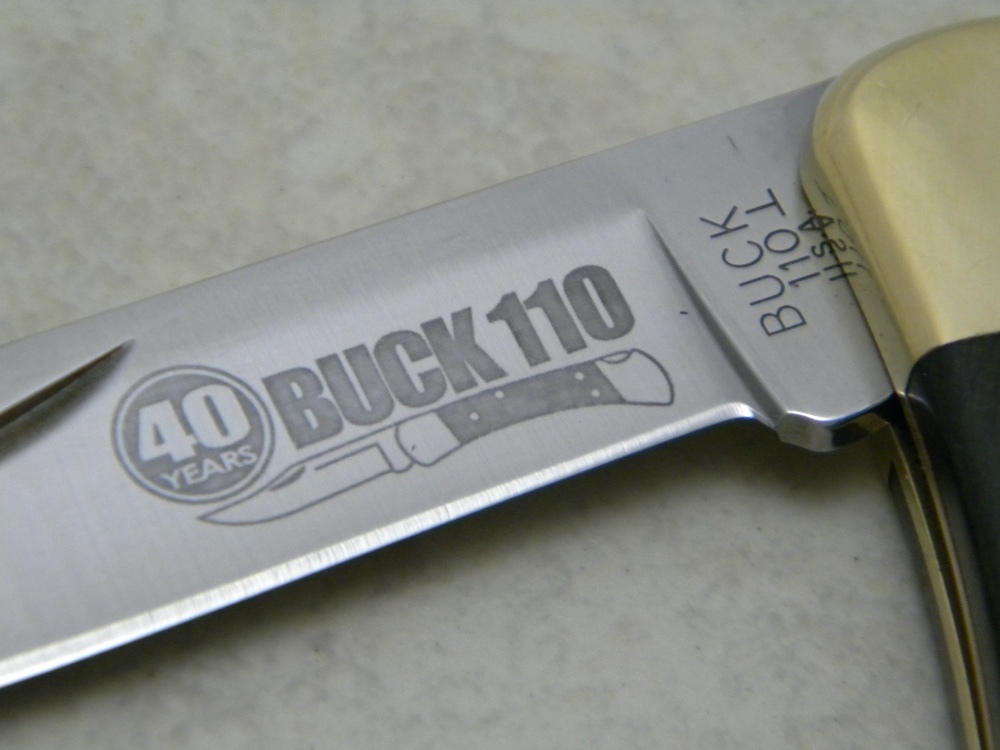 Buck 110 USA Green Wood Folding Hunter Lockback Knife 40 Years of the ...