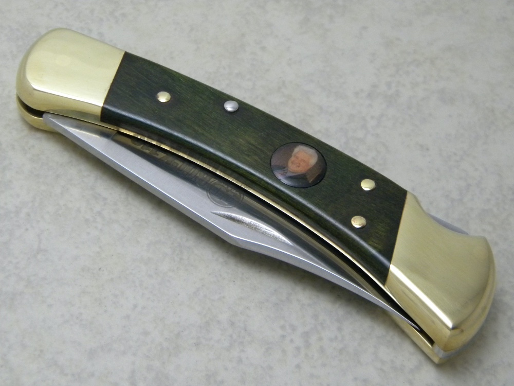 Buck 110 USA Green Wood Folding Hunter Lockback Knife 40 Years of the ...