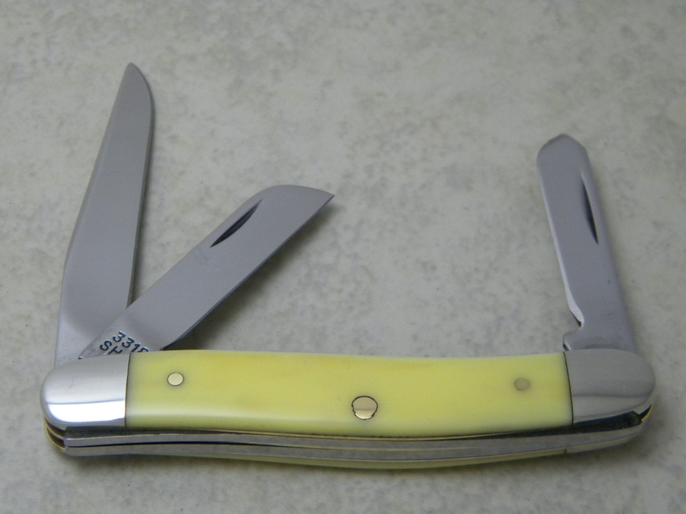 Case XX USA 6 Dot 1984 Yellow 3318 SHSP Carbon Steel Stockman Knife