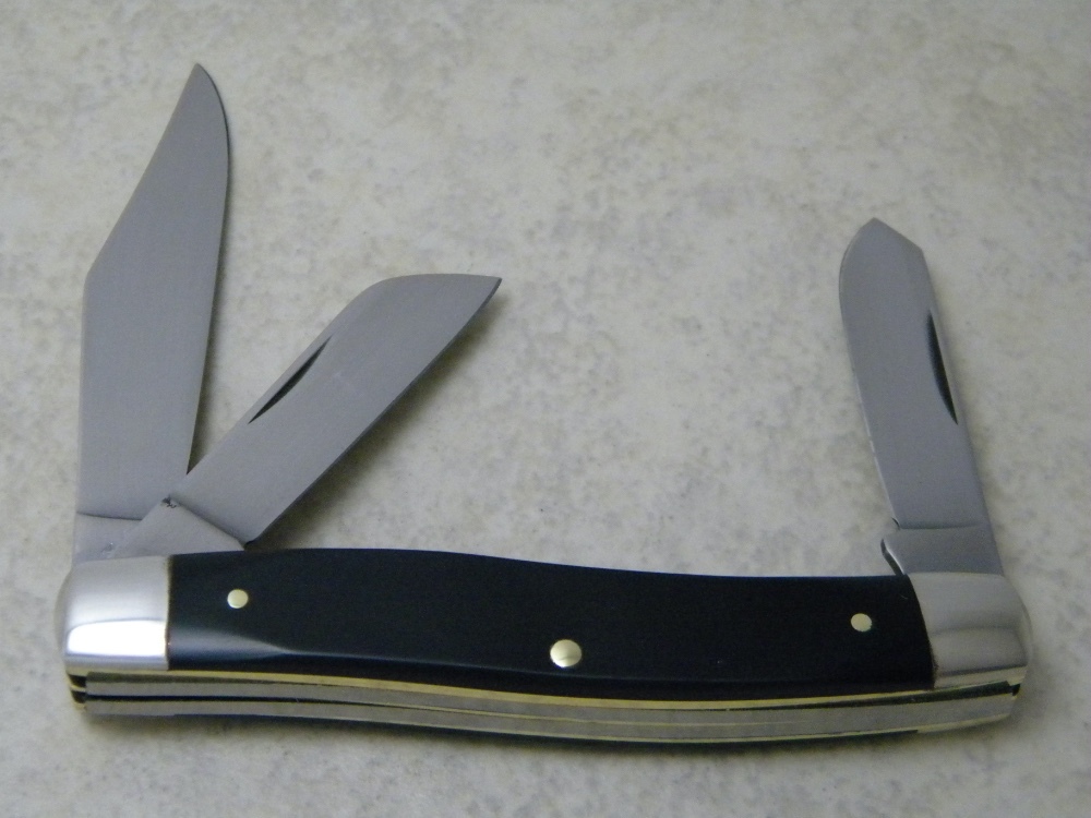 Frontier by Imperial USA Slick Black 4434 Stockman Knife