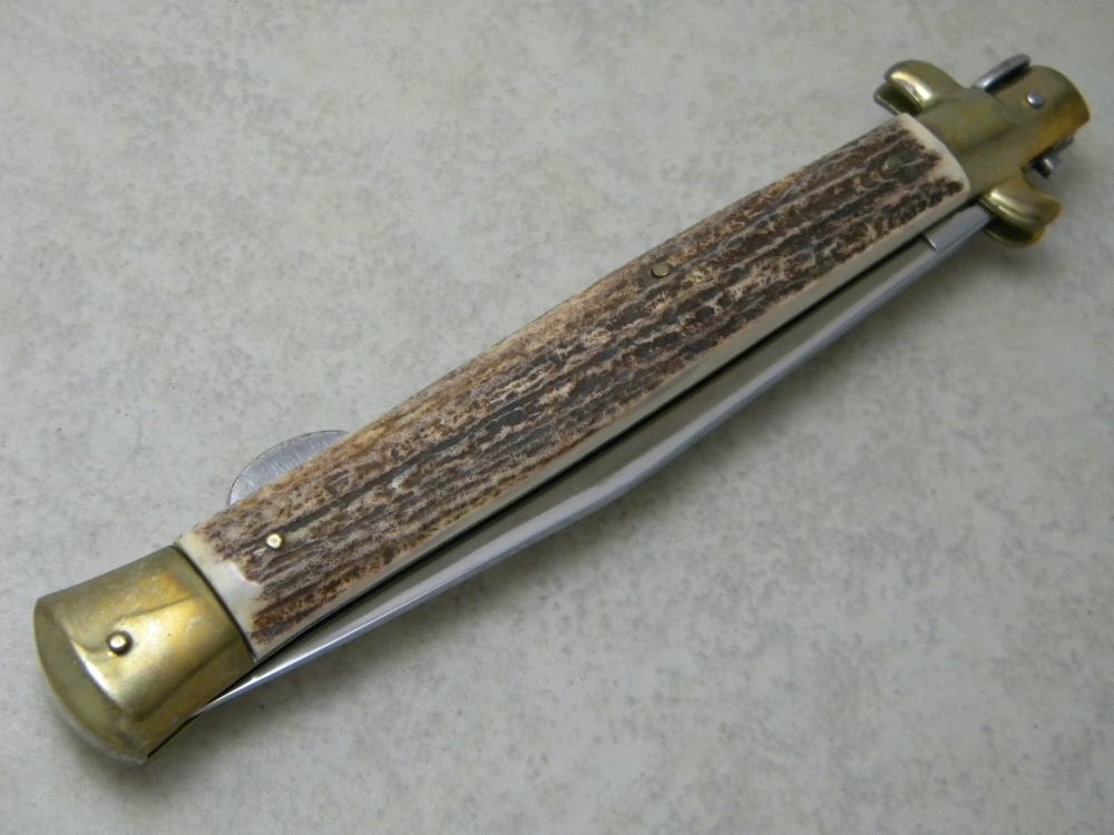 Kissing Crane KC49 Rostfrei Solingen Germany Stag Jumbo Stiletto Knife