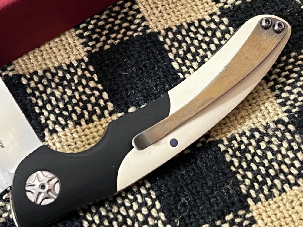 JOHAN ELLIS CUSTOM ORYX IVORY & BLACK PAPER MICARTA RWL 34 STEEL SLIP ...