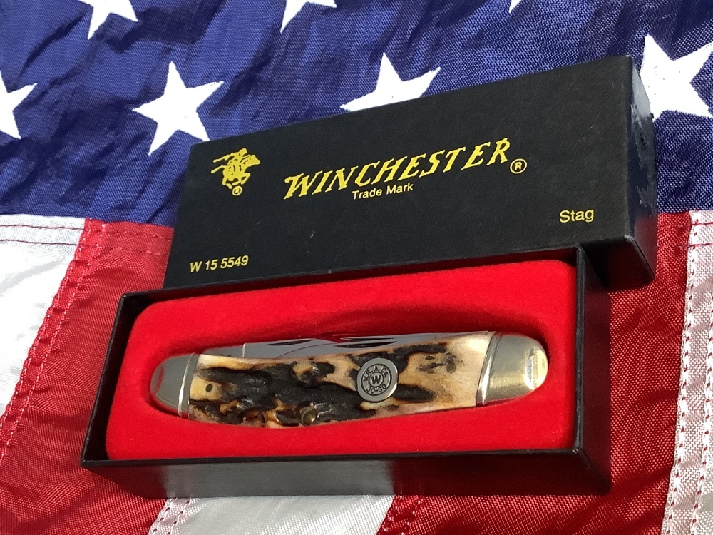 1998 Winchester 5 Blade Stockman (Mdl#5549) w/ Sweet Stag Handles -NOS ...