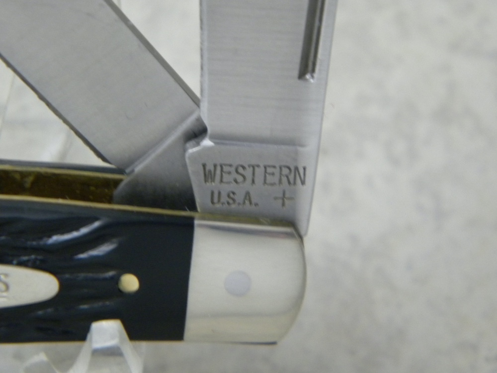 Camillus / Western USA Jigged Black Large Stockman Knife