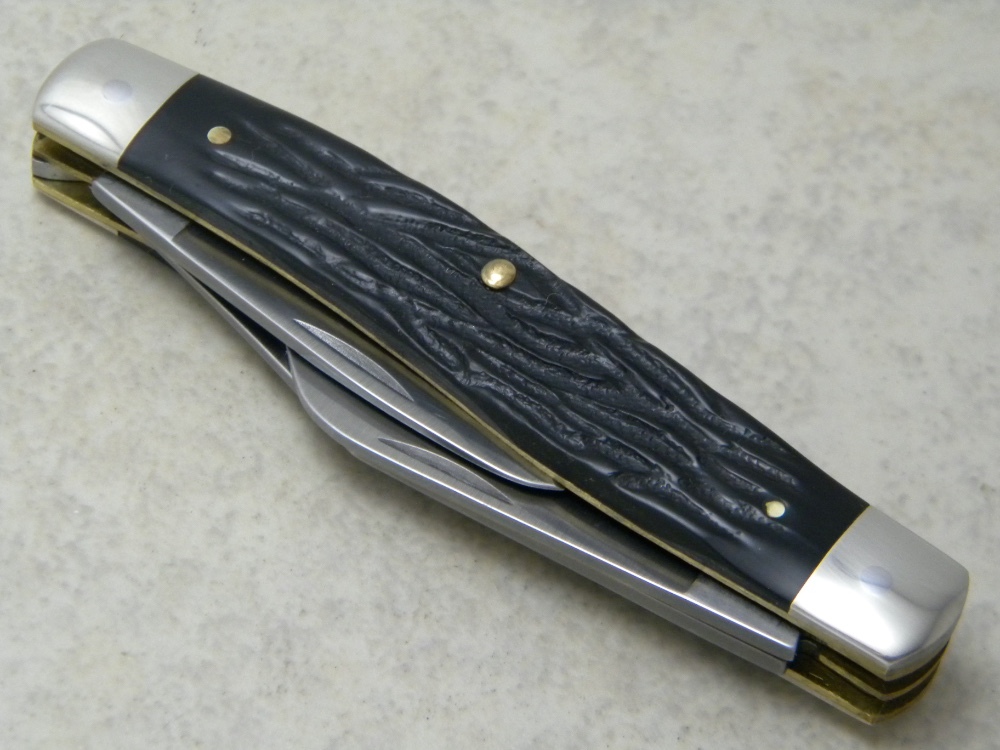 Camillus / Western USA Jigged Black Large Stockman Knife