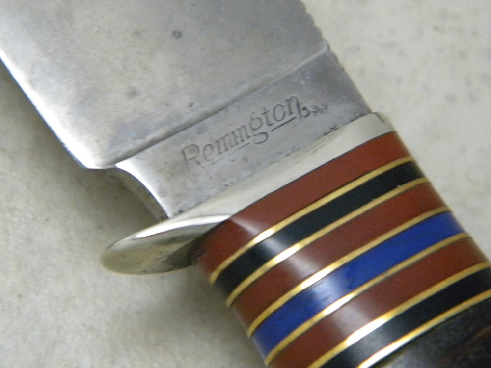 Remington USA RH33 Stacked Leather Fixed Blade Knife w/Sheath