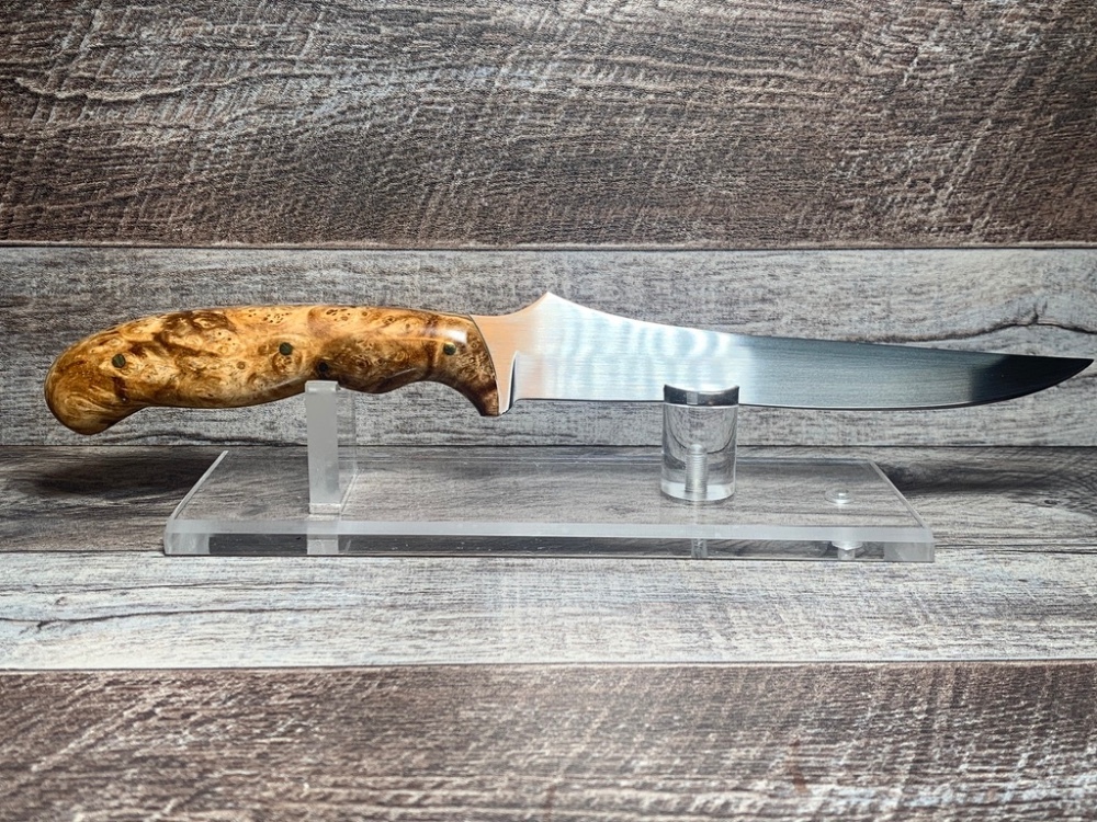 Custom Fish Filet Knife in AEB-L Stainless Steel with Amboyna Wood Handles