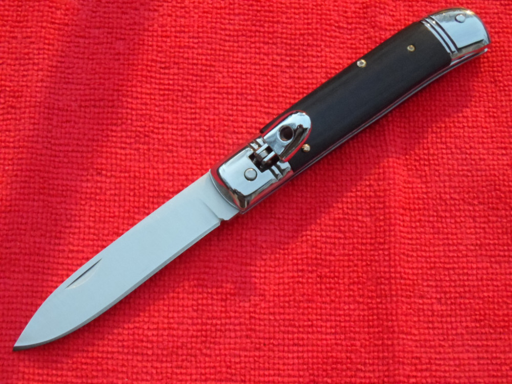 8" Leverlock Automatic switchblade knife Ebonywood Handles Spear Point ...