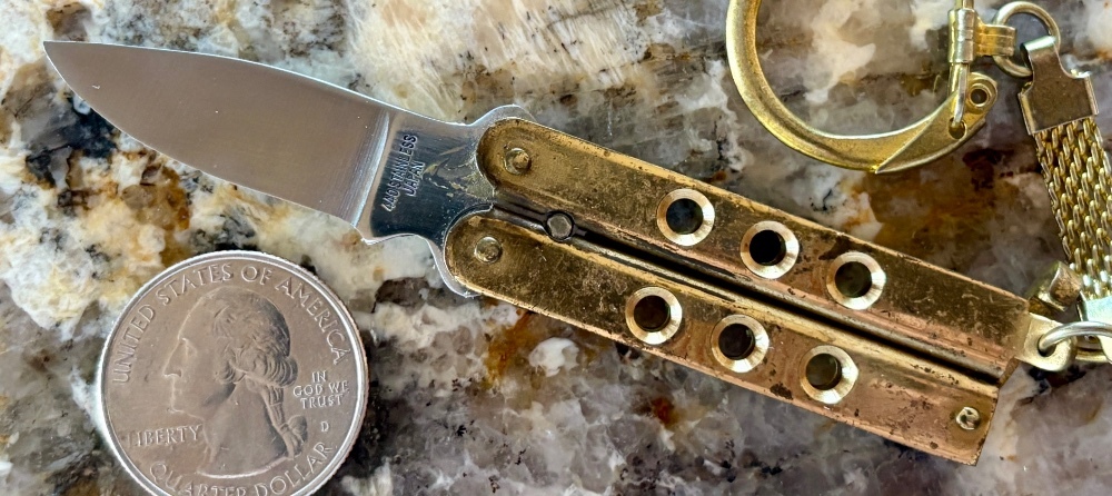 Vintage Mini Keychain Balisong Butterfly Knife, Japan