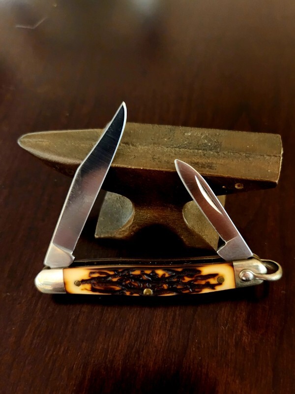 Rare Schrade + USA 804UH Uncle Henry Journeyman 2 Blade Knife W/Shackle