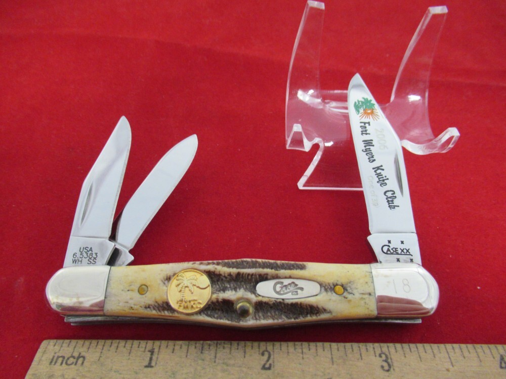 Case XX 2006 Bone Stag Split Back Whittler Pattern # 6.5383
