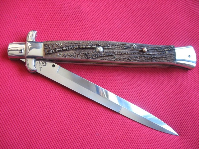 Ultra Rare PASCOTTO 62 cm. Button Open/Close STAG Stiletto Switchblade ...