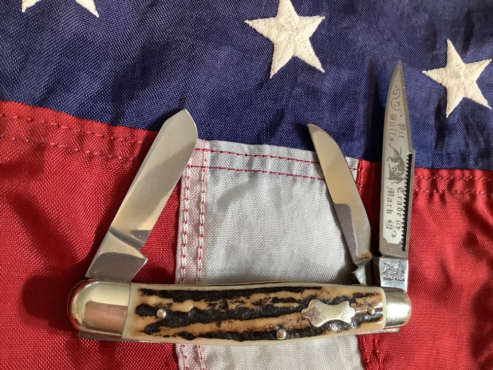 1993 Bulldog Brand Stockman Knife w/ Sweet Stag Handles -NOS