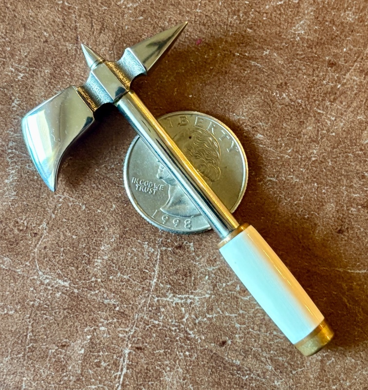 Custom Miniature Battle Axe, Hatchet, Tomahawk, Ivory Handle