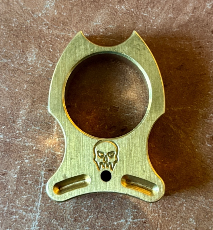 Original Woody Knuckles Single Finger Skull Popper Brass Knuckle