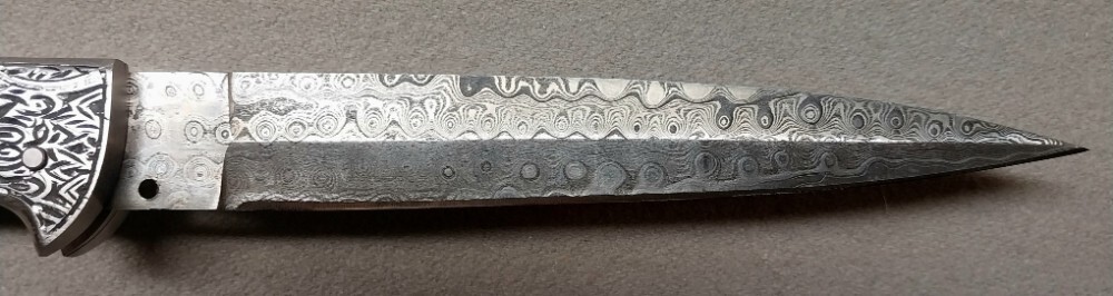 13" Viking Theme Ultra Deep Engraved Dagger Blade Double Eagle Switchblade