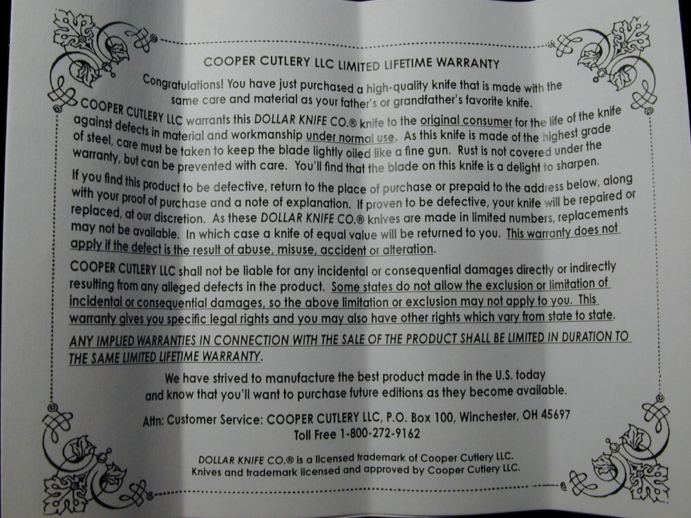 Dollar Knife Co. LVS Abalone Jack Knife from Cooper Cutlery Made in USA ...