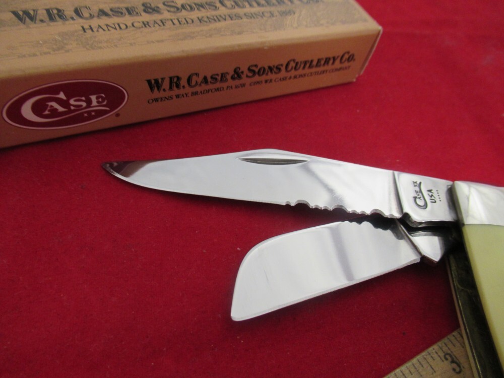 Case XX 1995 Yellow Handle Large Stockman Half Serration Pattern # 3375 SS
