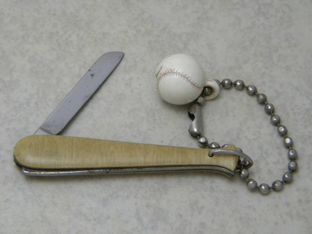 Colonial Prov USA Baseball and Bat Advertising Knife