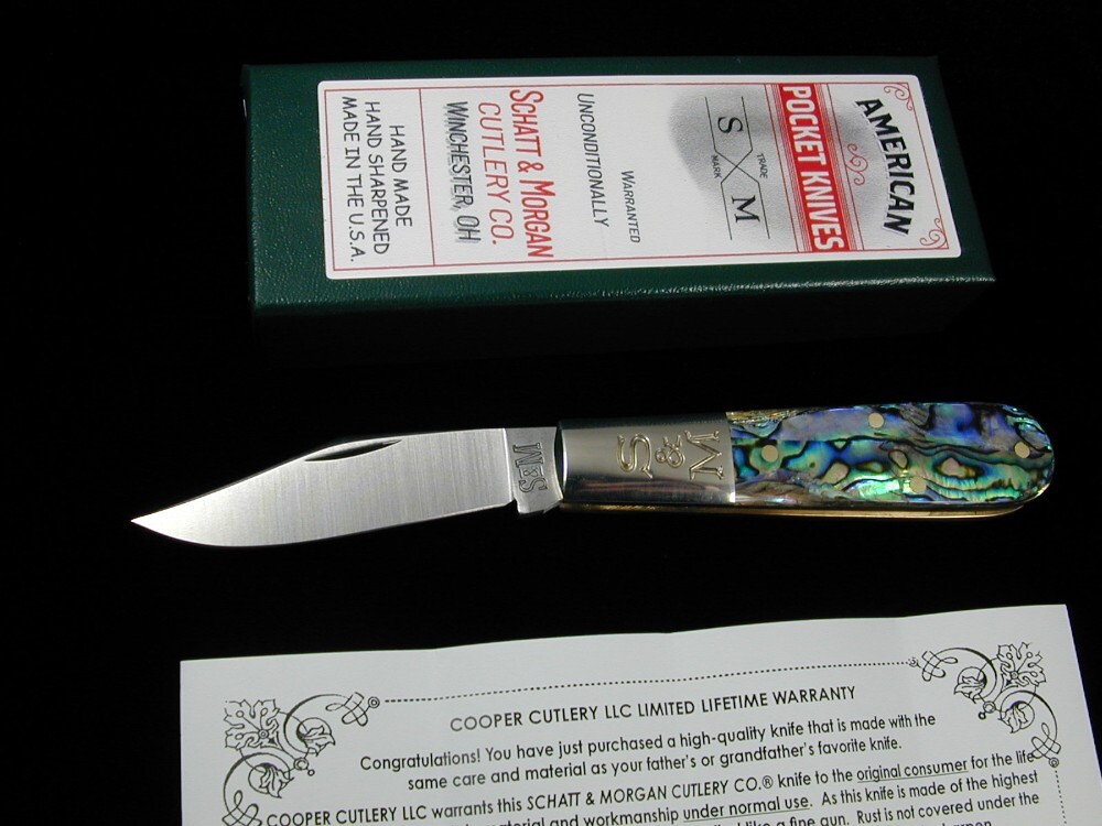 Schatt & Morgan Smooth Abalone Barlow Knife By Cooper Cutlery Rare C69A ...