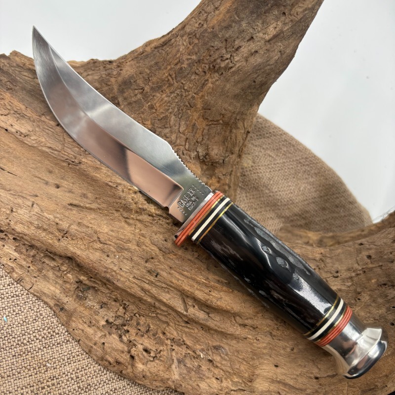Case XX Hunter 10" Fixed Swept Skinner Black Buffalo Horn Handle Knife ...