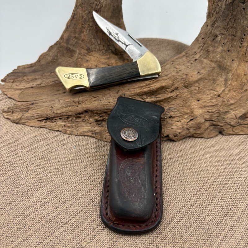 Case XX 58L SS USA 9 Dot Mako Knife - with Leather Sheath Lock back ...