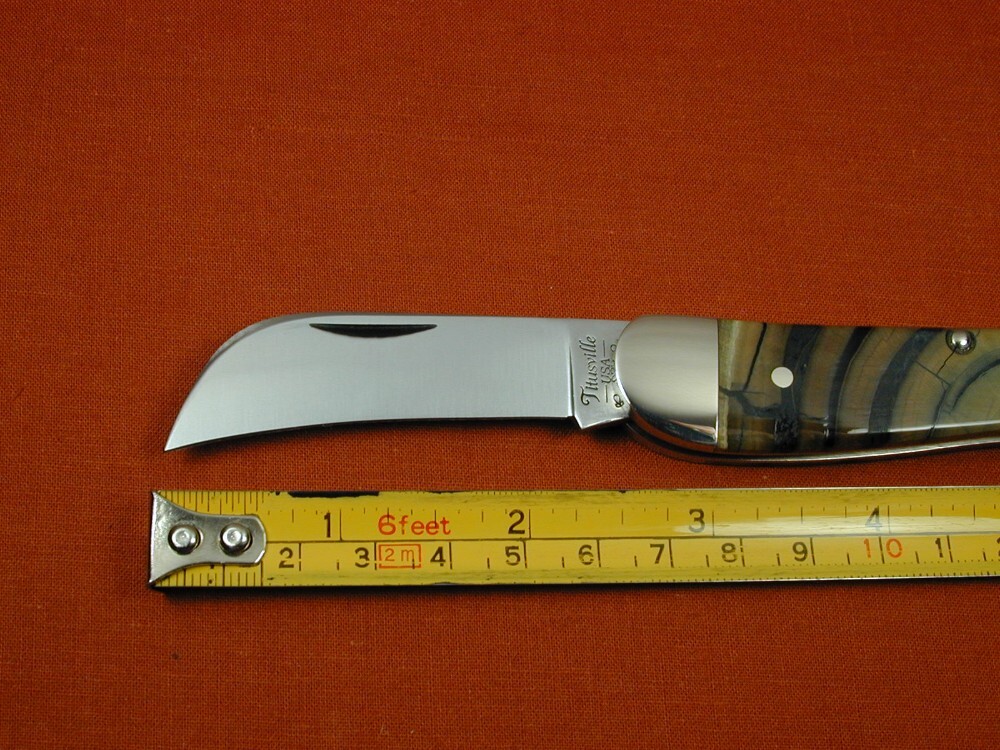 Titusville Cutlery Cross Cut Mammoth Ivory Rooster Comb Farmer Knife ...