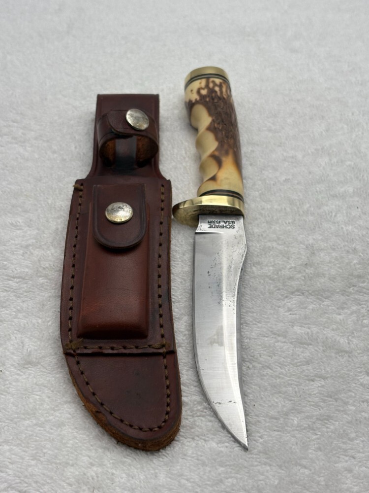 Schrade 153UH Golden Spike Fixed Blade Knife Made In USA Vintage