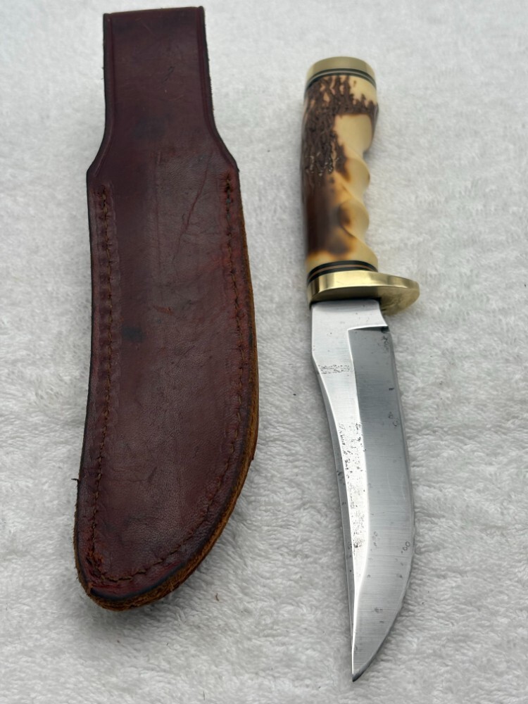 Schrade 153UH Golden Spike Fixed Blade Knife Made In USA Vintage
