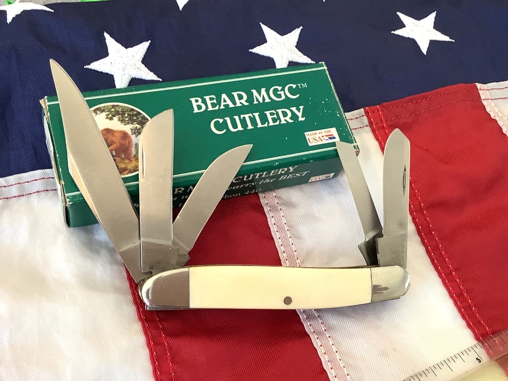 Bear & Son MGC, First Production Run, 5 Blade Trapper w/ Ivory Handles ...