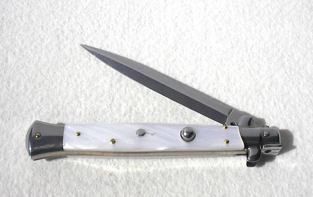 NEW FRANK BELTRAME 11" SWITCHBLADE DAGGER BLADE IMITATION PEARL ITALIAN ...
