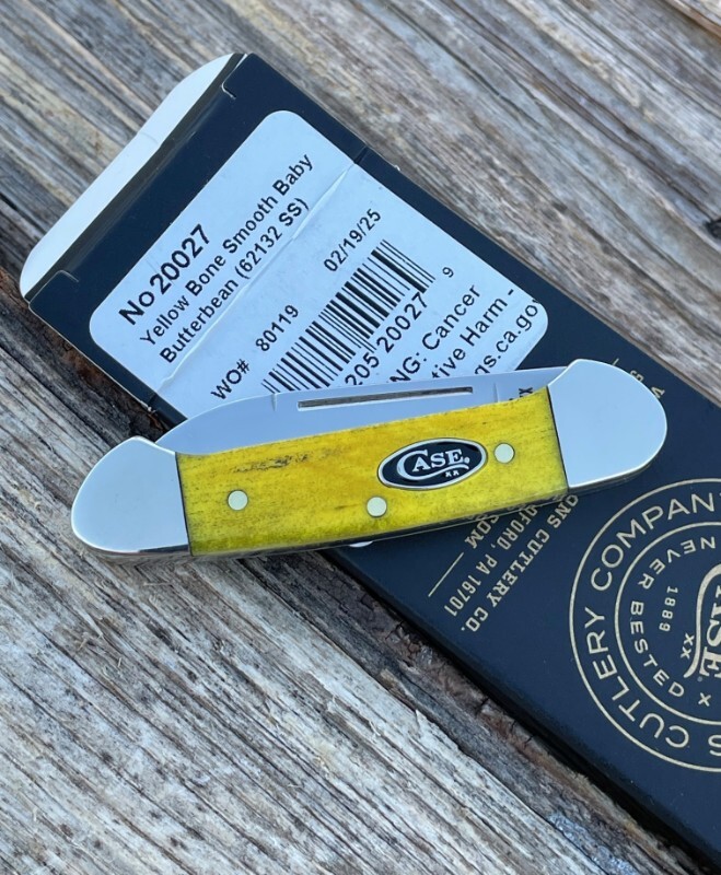 CASE XX ** 2025 SMOOTH YELLOW BONE BLACK OVAL CASE SHIELD BABY BUTTERBEAN