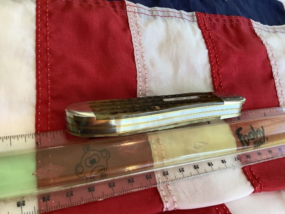 Case xx Trapper Knife (Mdl# 6240 SS) Sweet Greenish/Brown Bone Handles ...