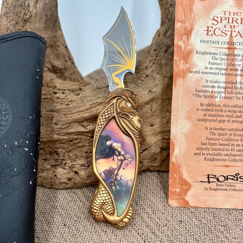 THE SPIRIT OF ECSTASY FANTASY COLLECTOR POCKET KNIFE BY BORIS VALLEJO (A06)