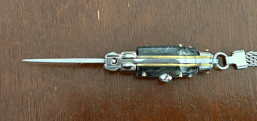 Vintage 80’s-90’s Miniature Switchblade Knife, Imitation Horn, Original ...