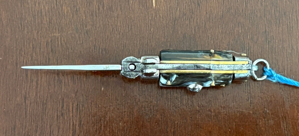 Vintage 80’s-90’s Miniature Switchblade Knife, Imitation Horn, Original ...