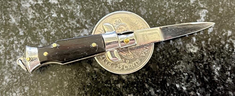 Beautiful 1960’s Dark Horn Miniature Switchblade Knife, Swedge Blade ...