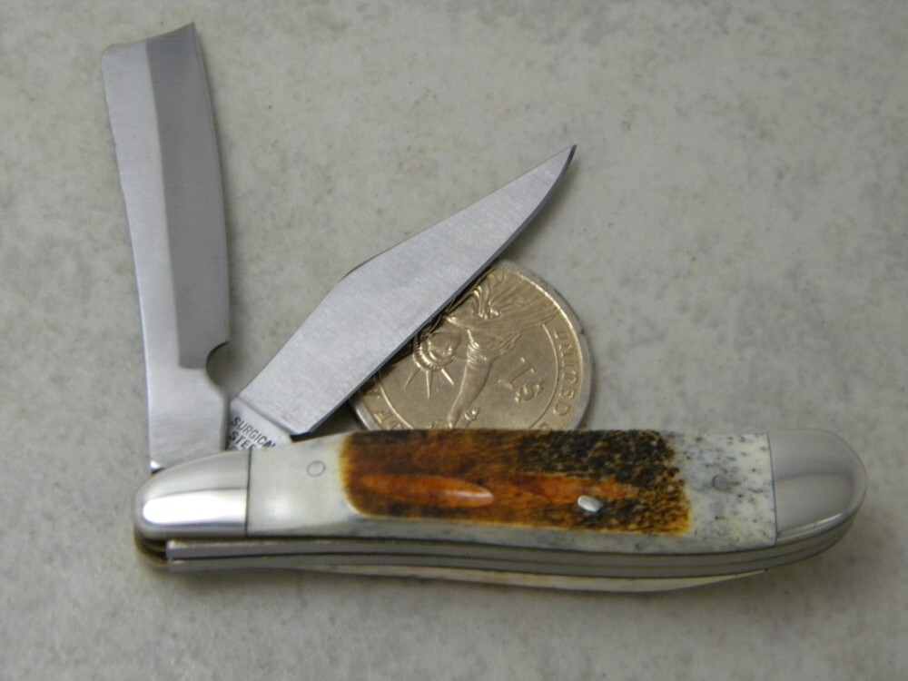 Frost Cutlery Surgical Steel Japan Stag Razor Nut Knife