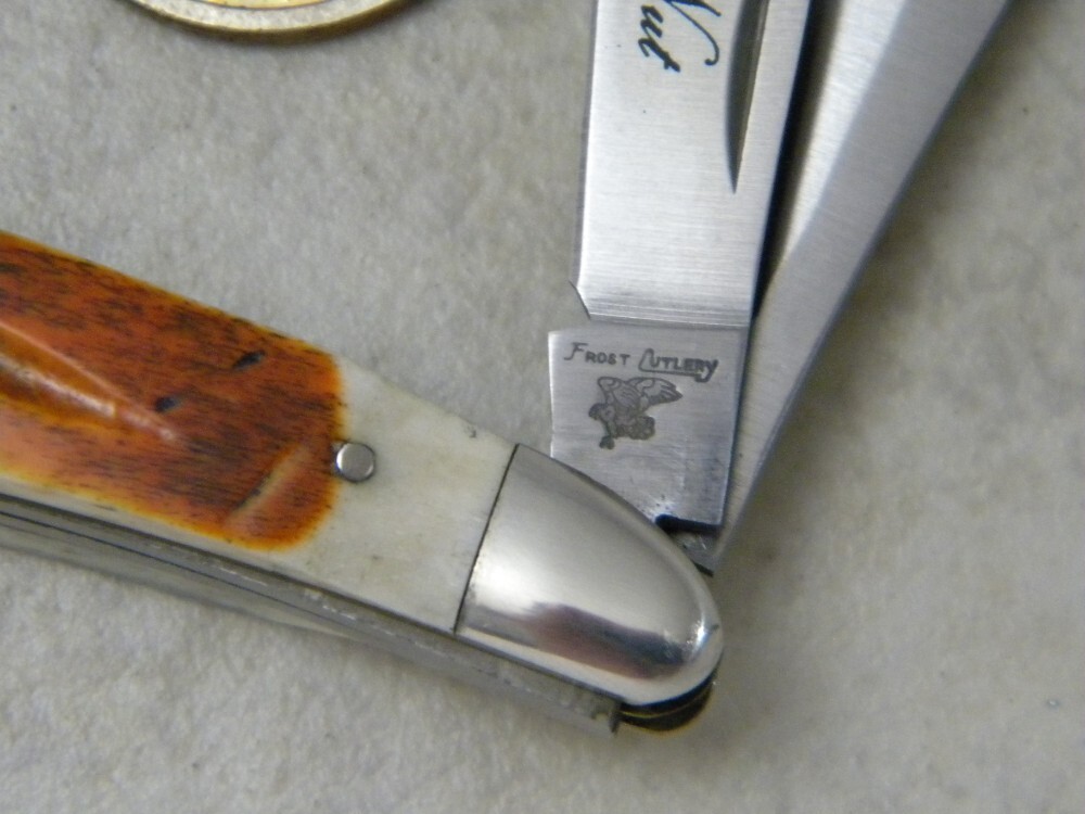 Frost Cutlery Surgical Steel Japan Stag Razor Nut Knife