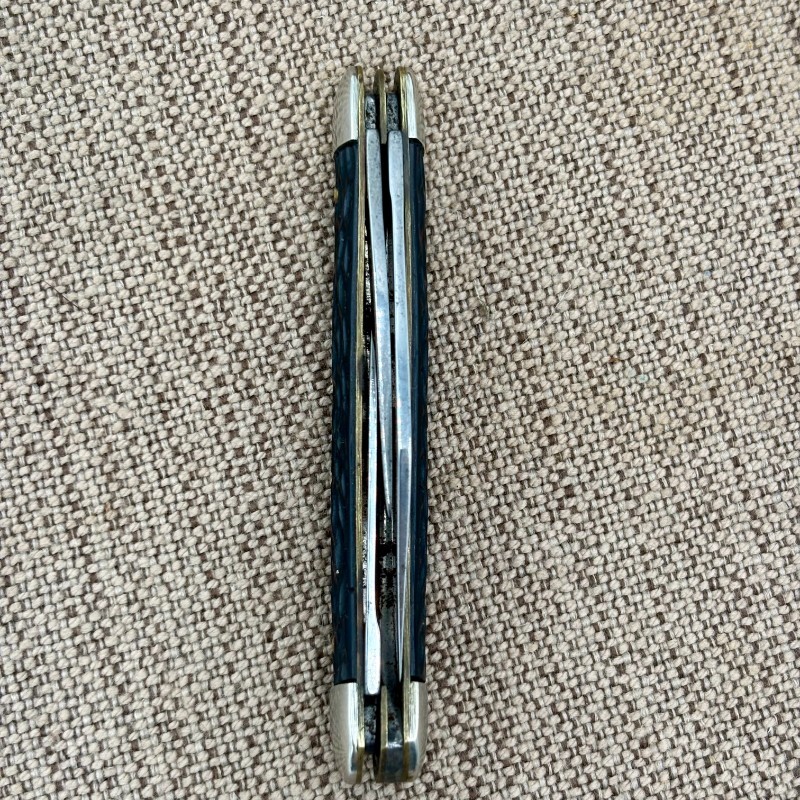 Imperial USA Stockman 3 Blade Pocket Knife, Jig Black Composite Handles ...